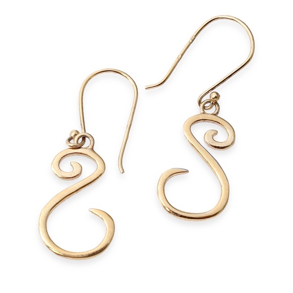 Jewelry | Vintage Gold Vermeil Sterling Silver Spiral Dangle Earrings ...